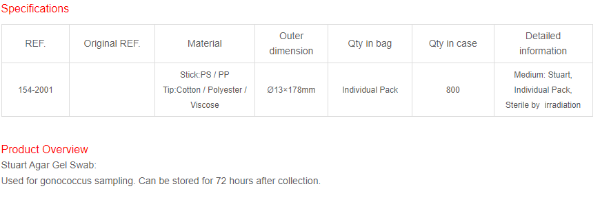 Transport Swab with Medium /Stuart Agar Gel - Buy Stuart Agar Gel ...
